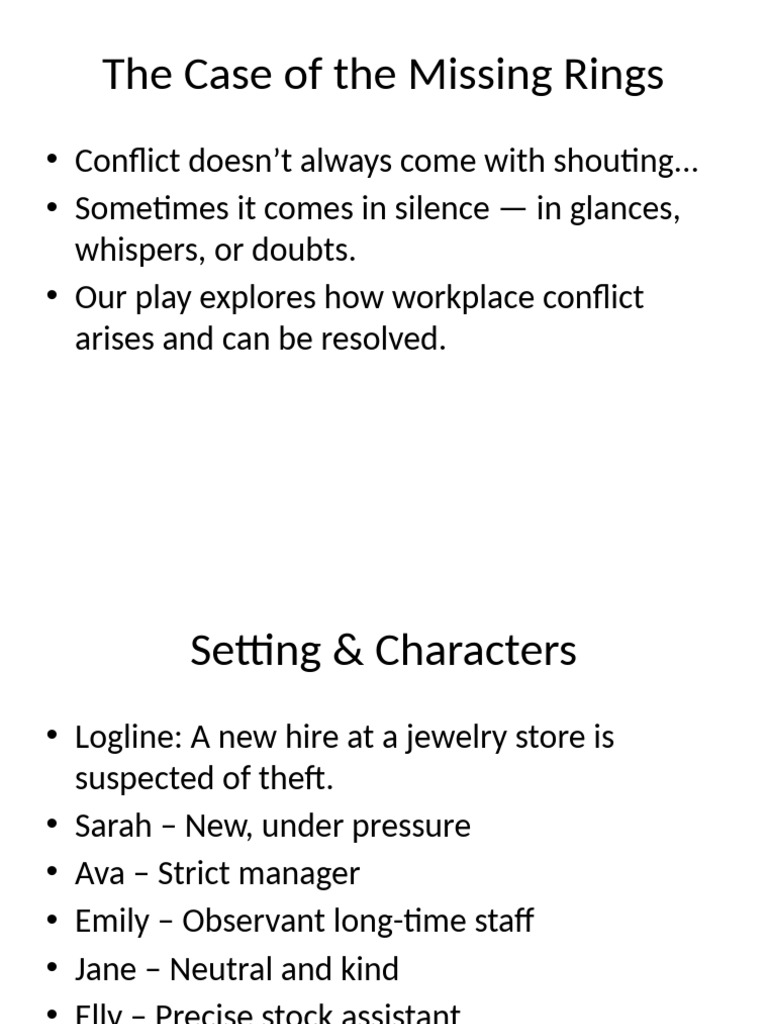 The Case of The Missing Rings Presentation | PDF