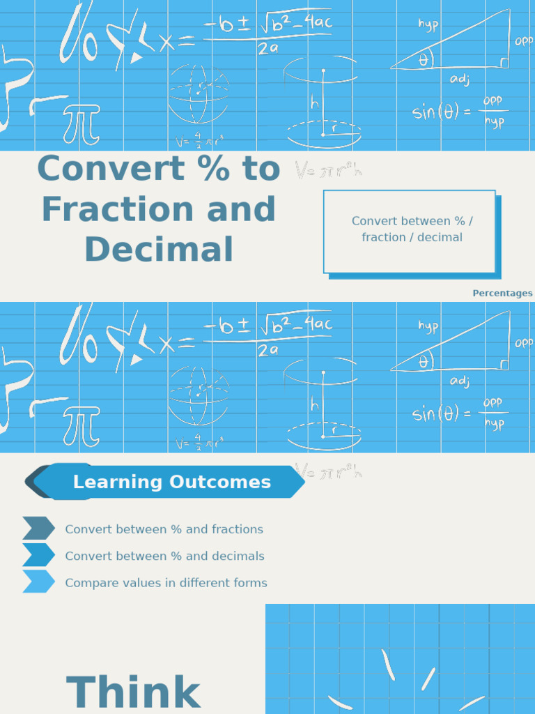 Converting Percentages, Fractions, and Decimals | PDF | Percentage ...