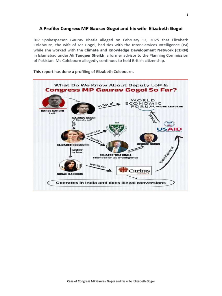 A Profile Congress MP Gaurav Gogoi and His Wife Elizabeth Gogoi | PDF ...
