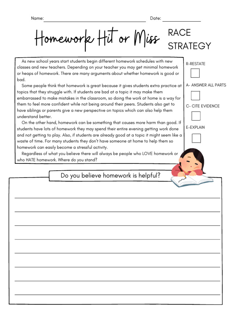 Homework Hit or Miss: Race Strategy | PDF