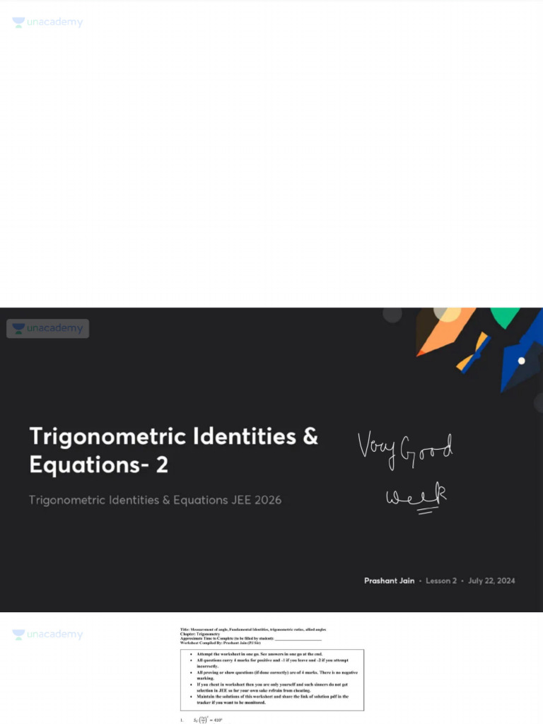 Trigonometric Identities Equations 2 With Anno | PDF