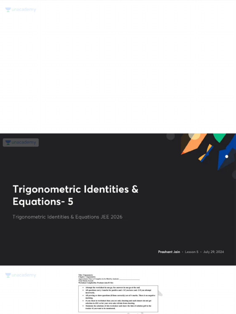Trigonometric Identities Equations 5 With Anno | PDF