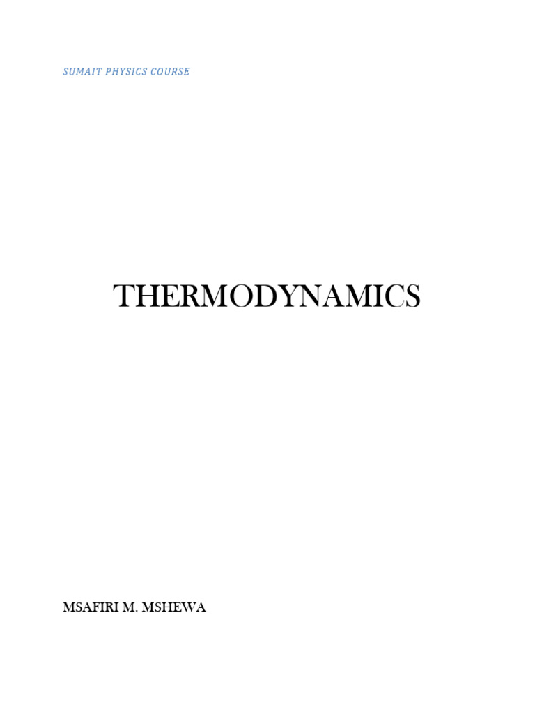 THERMODYNAMICS Text Book 2022 | PDF | Temperature | Gases