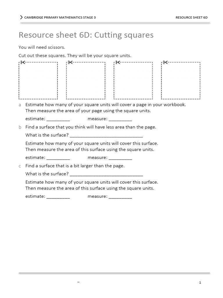 Cutting Squares for Area Estimation | PDF
