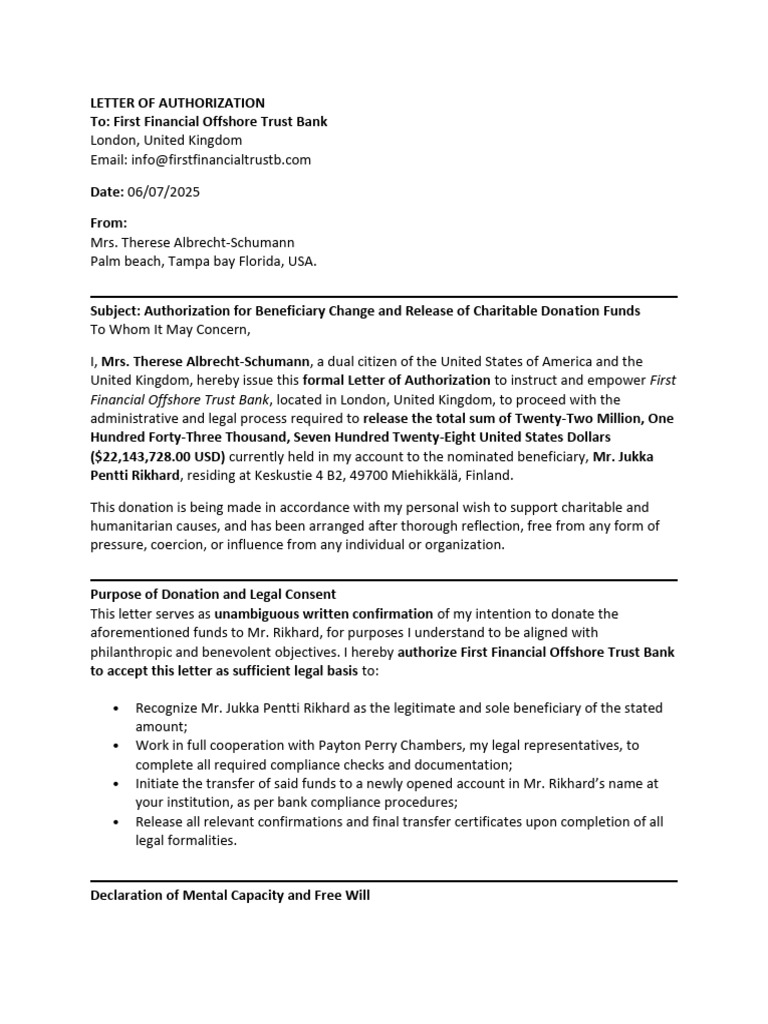 Letter of Authorization | PDF | Justice | Crime & Violence