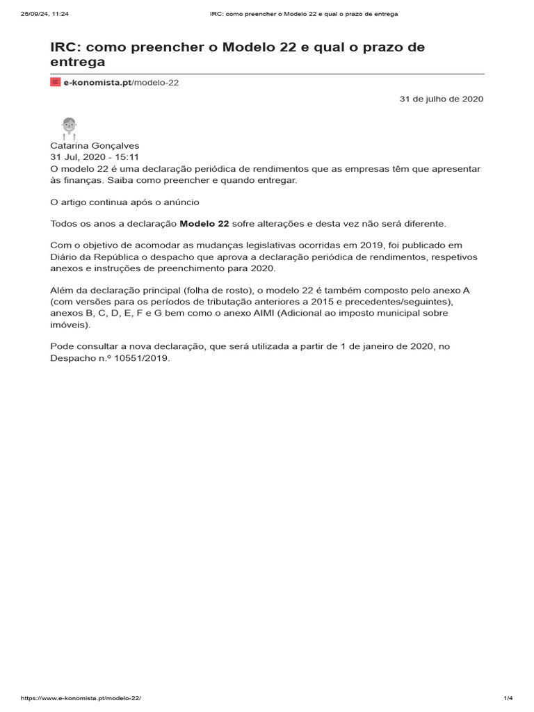 Irc Modelo 10 Como Preencher | PDF | Impostos | Publicidade