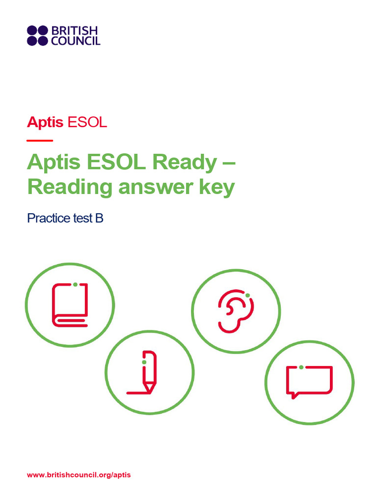 Aptis ESOL Ready: Reading Test B Key | PDF