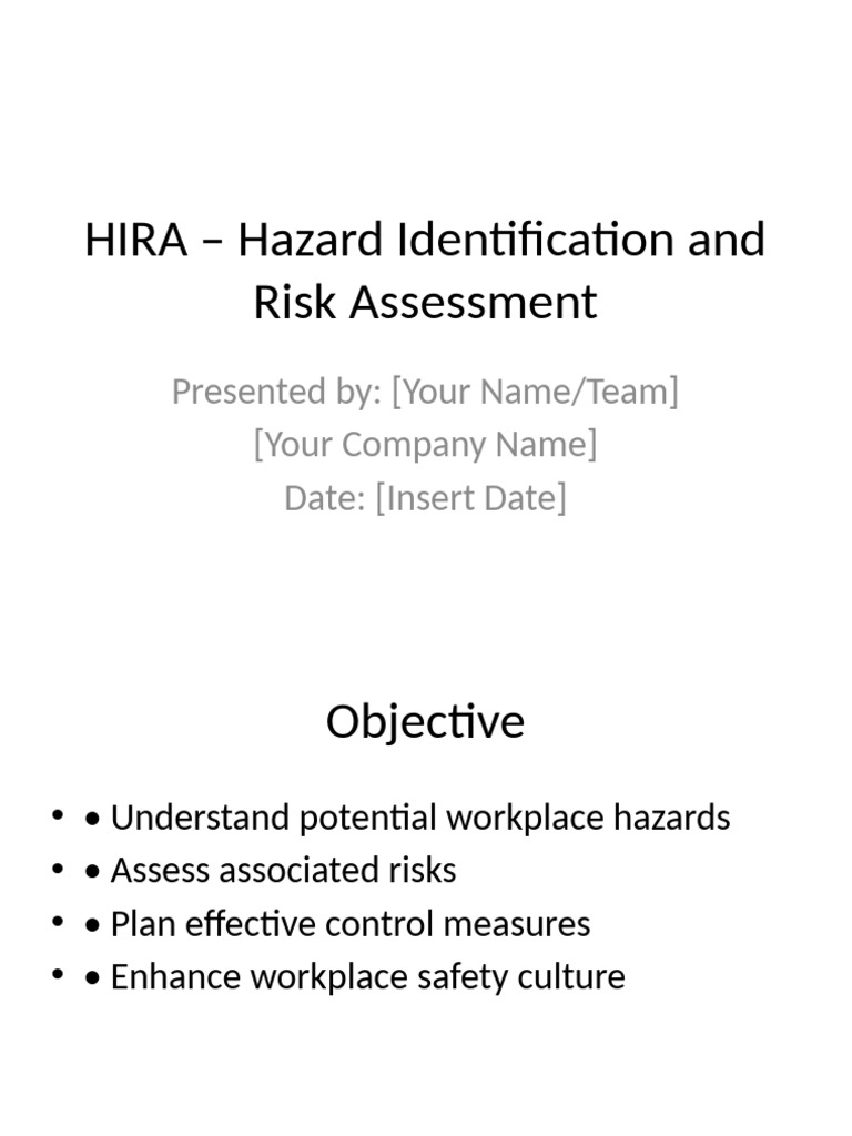 HIRA: Workplace Hazard Assessment Guide | PDF