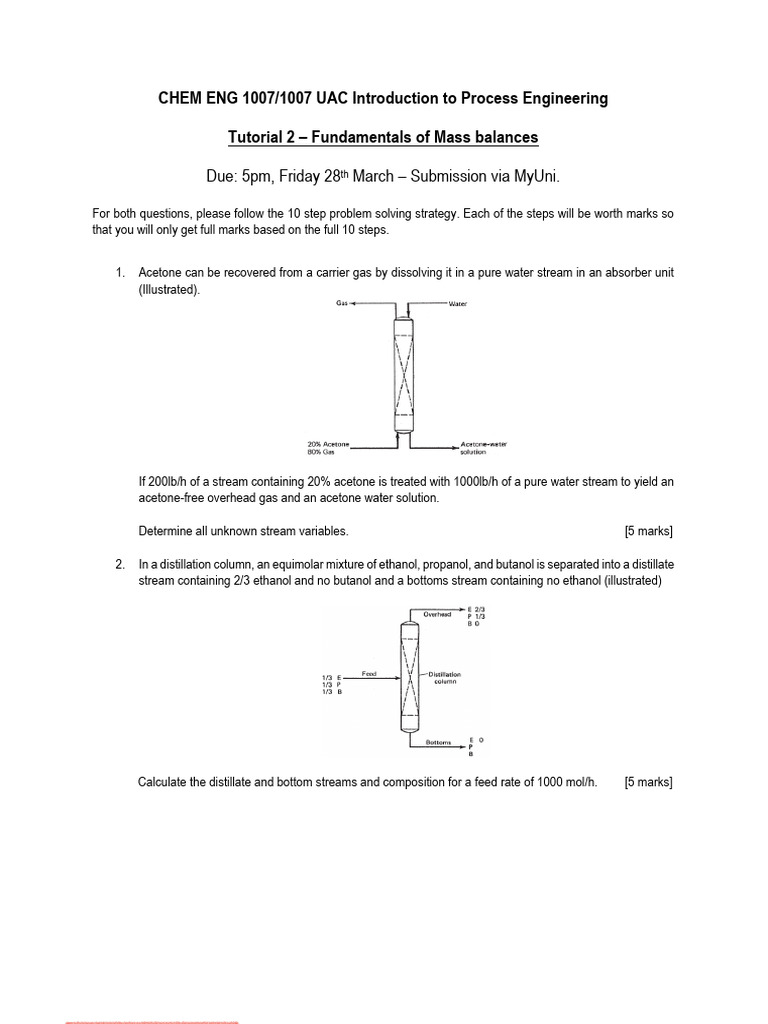 Tutorial 2 | PDF | Distillation | Chemical Engineering