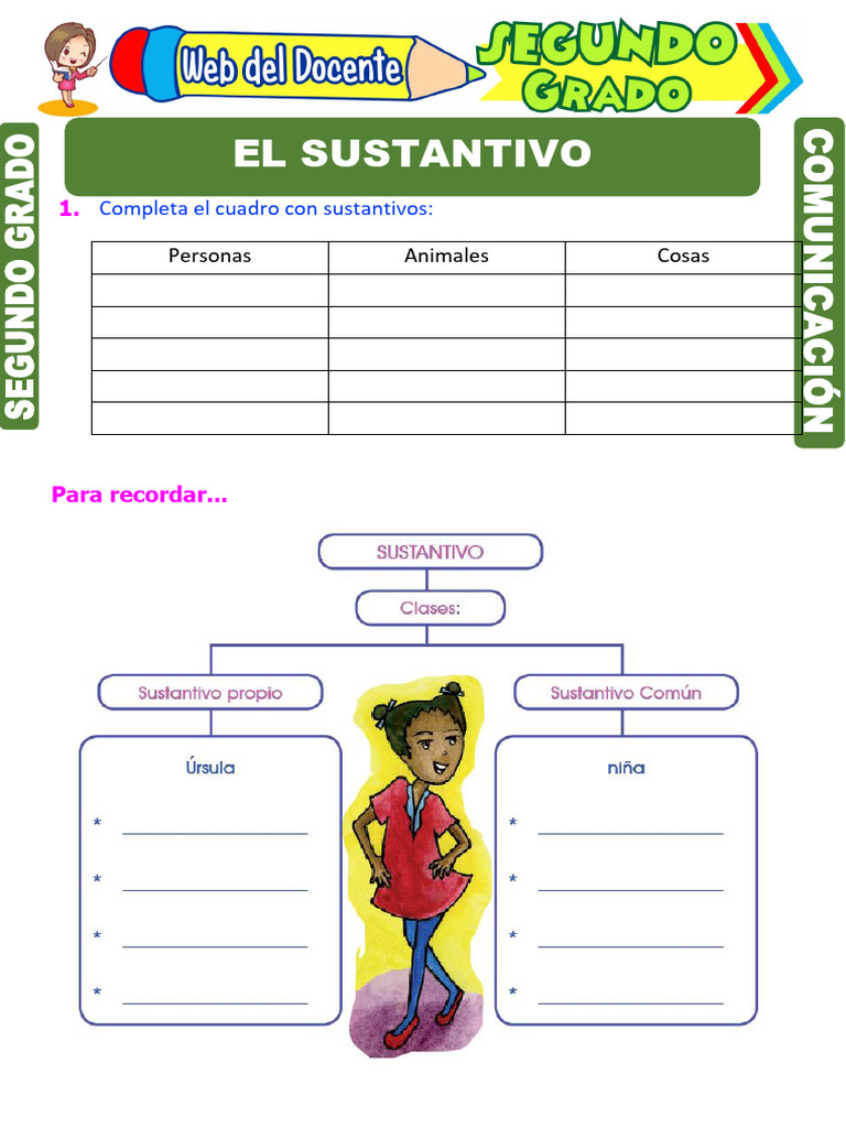 Ejercicios de Sustantivos 2° Primaria | PDF | Sustantivo | Gramática