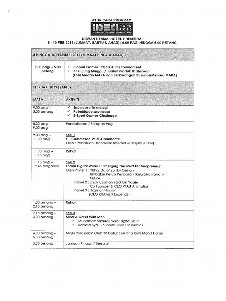 Tentatif Program | PDF