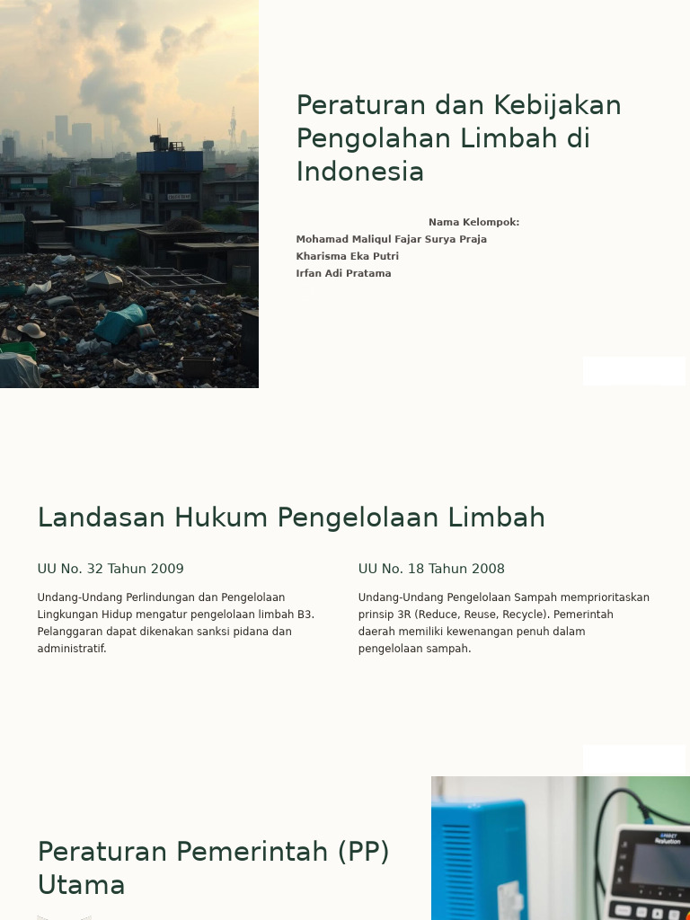 Peraturan Dan Kebijakan Pengolahan Limbah Di Indonesia | PDF