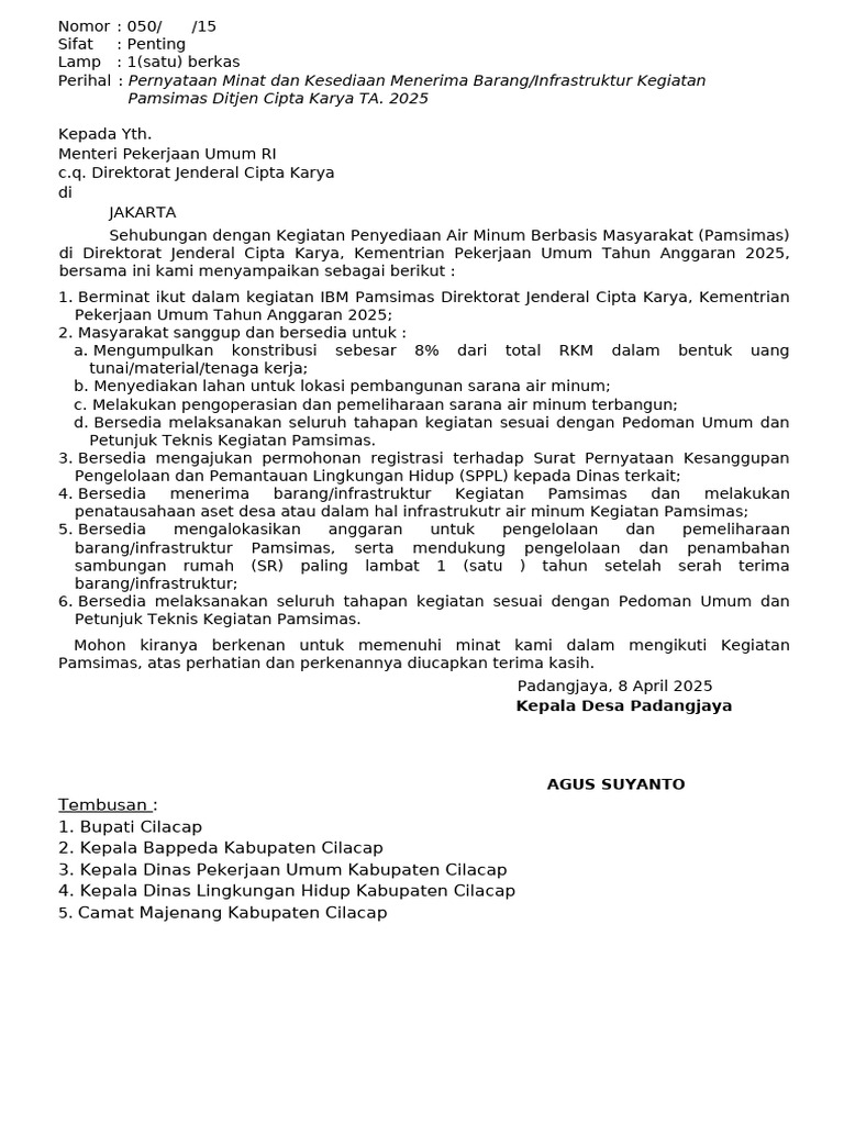 Proposal_SE.03_Pamsimas_2025-Padangjaya-1[1] | PDF