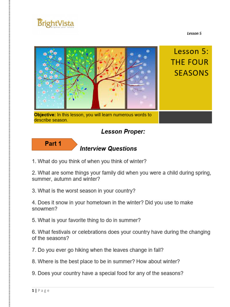 Understanding the Four Seasons | PDF