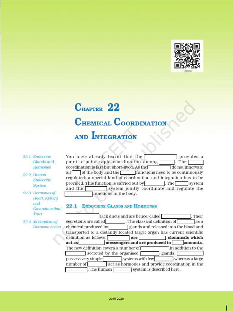 WOS - XI - 22 - Chemical Coordination & Integration | PDF | Endocrine ...
