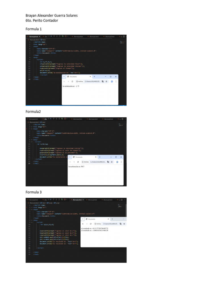 Formulas Visualcode | PDF