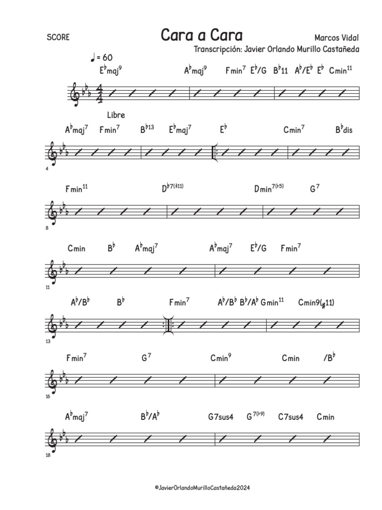 Cara A Cara - SCORE | PDF