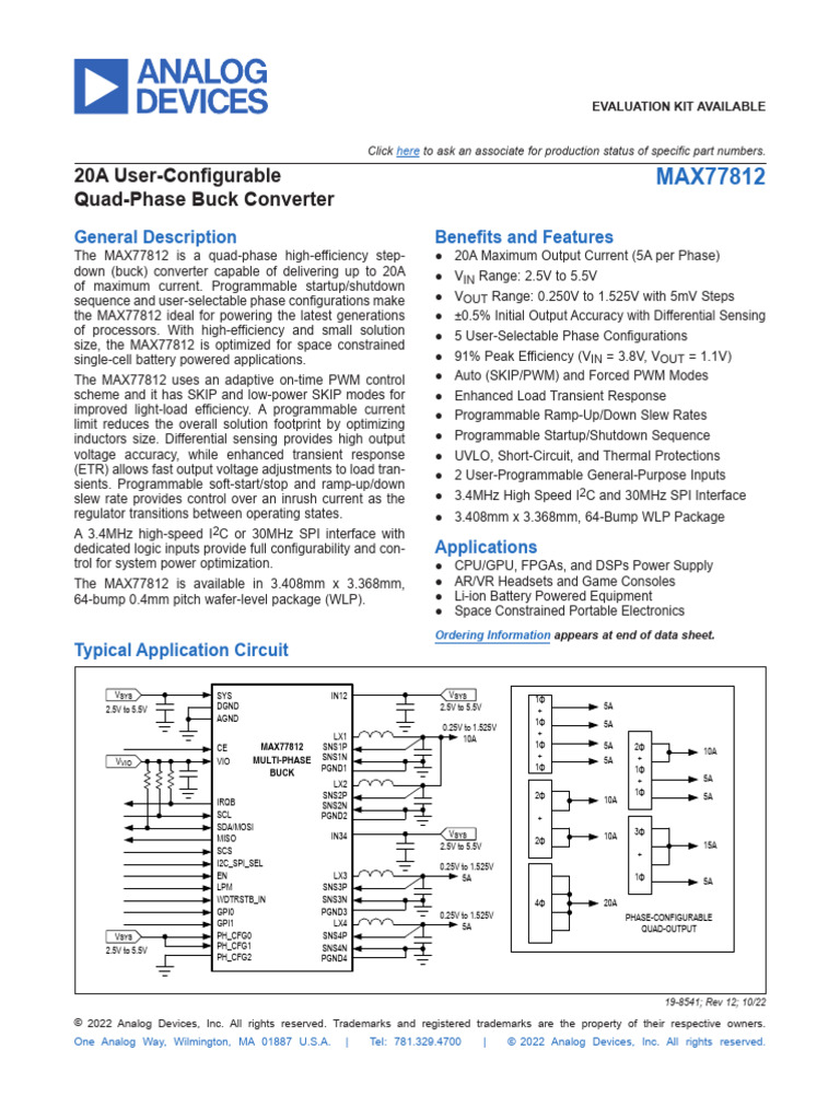 MAX 77812 | PDF | Electrical Engineering | Electronics