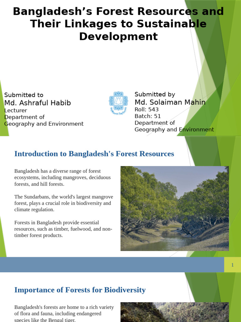 308 Bangladesh's Forest Resources and Their Linkages To The Sustainable Development Goals (SDGS ...