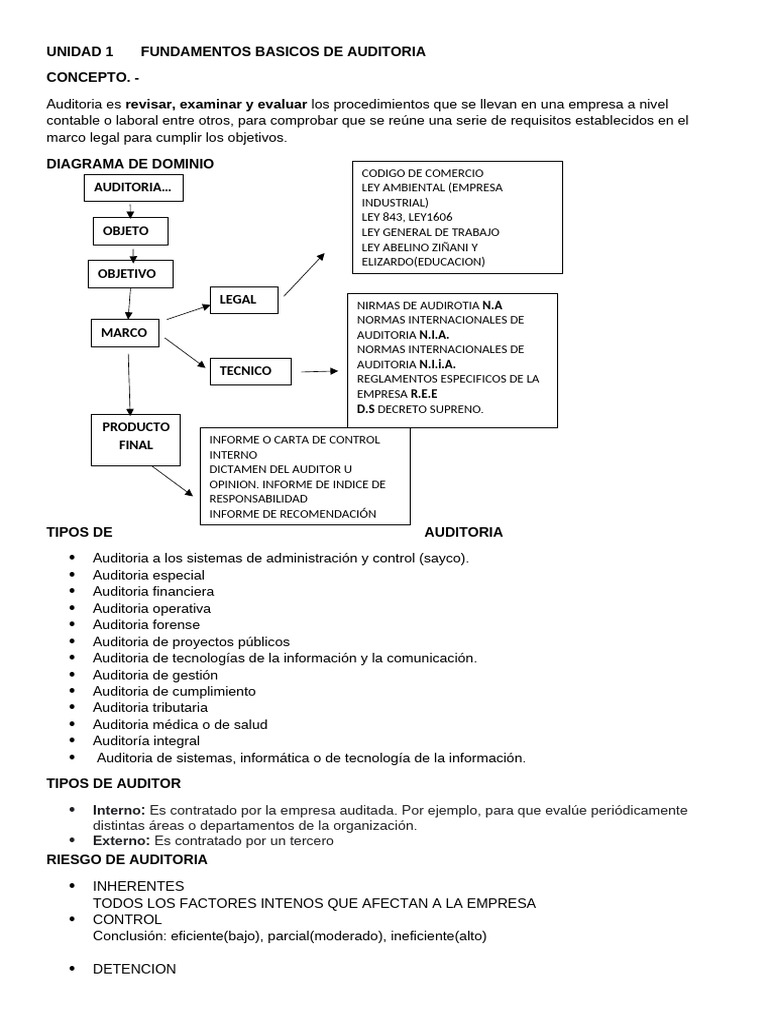 Unidad 1 Fundamentos Basicos de Auditoria | PDF | Auditoría | Contabilidad