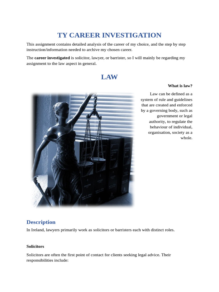 Career Path to Becoming a Lawyer in Ireland | PDF | Barrister | Solicitor