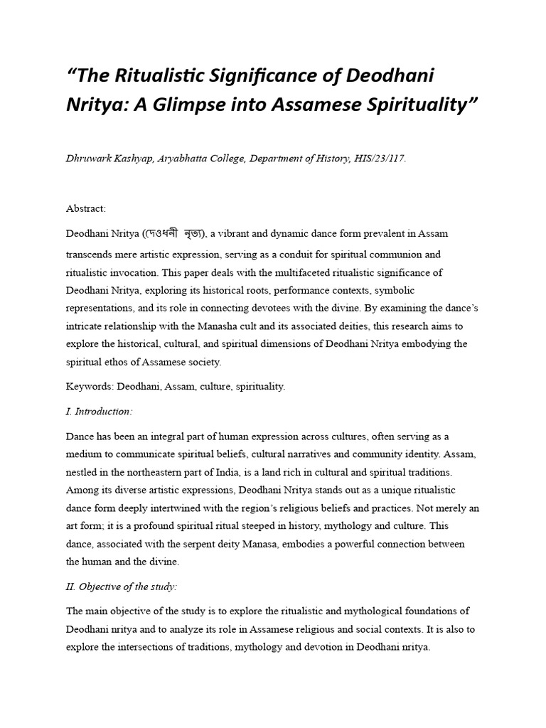 Deodhani Nritya: Rituals of Assam's Dance | PDF | Rituals