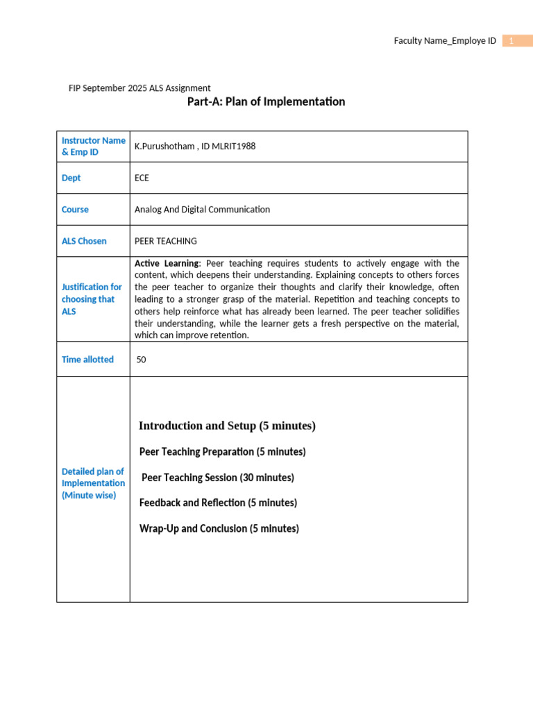 ALS Peer Teaching | PDF