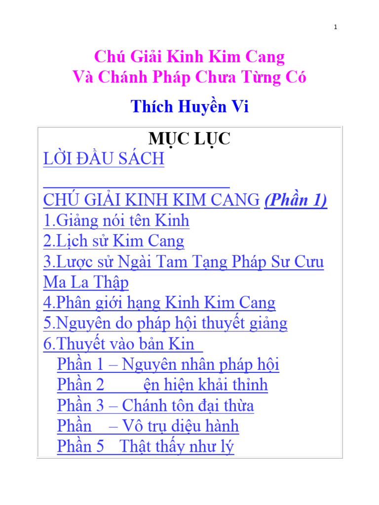 Chu Giai Kinh Kim Cang Thich Huyen Vi | PDF