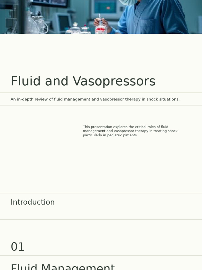 Fluid and Vasopressors | PDF | Shock (Circulatory) | Clinical Medicine