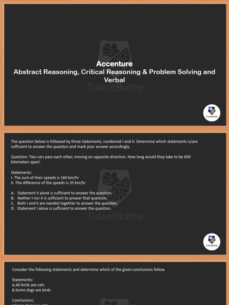 Logical Reasoning and Problem Solving Exercises | PDF | Ear | Linguistics
