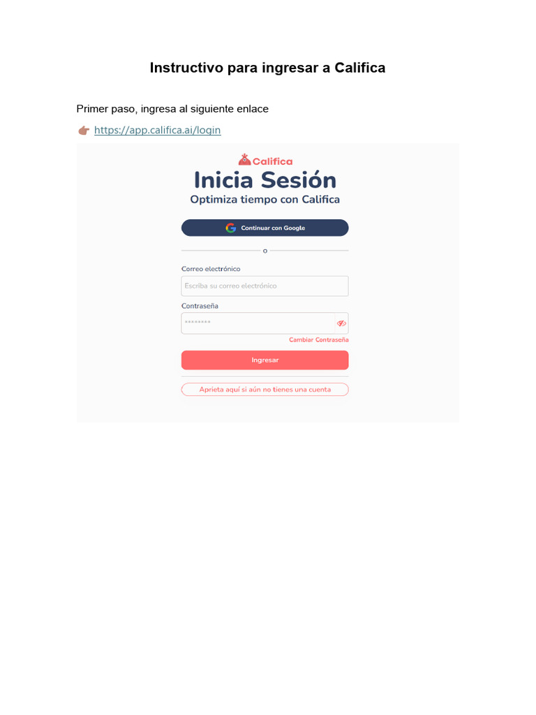 Instructivo para Ingresar A Califica | PDF