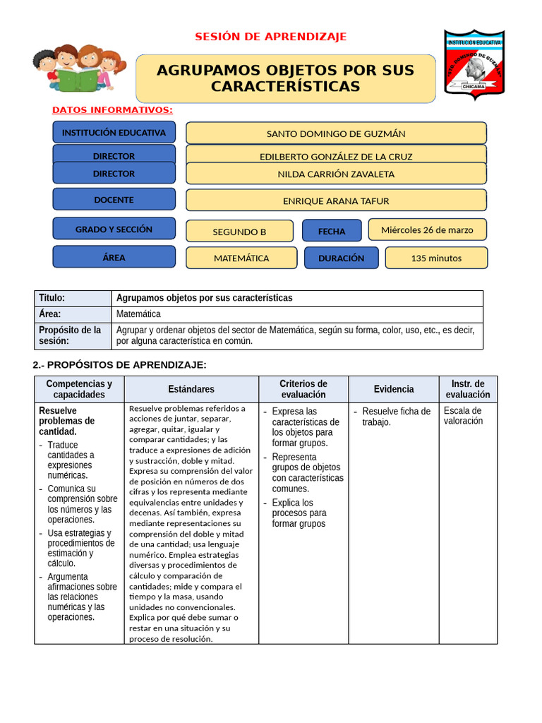 05 - 26 de Marzo - Clasificamos Objetos Por Sus Características | PDF ...