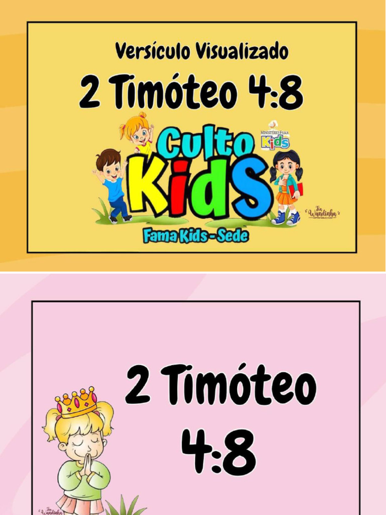 Versiculo Visualizado 2 Timoteo 4 8 - Culto Kids | PDF