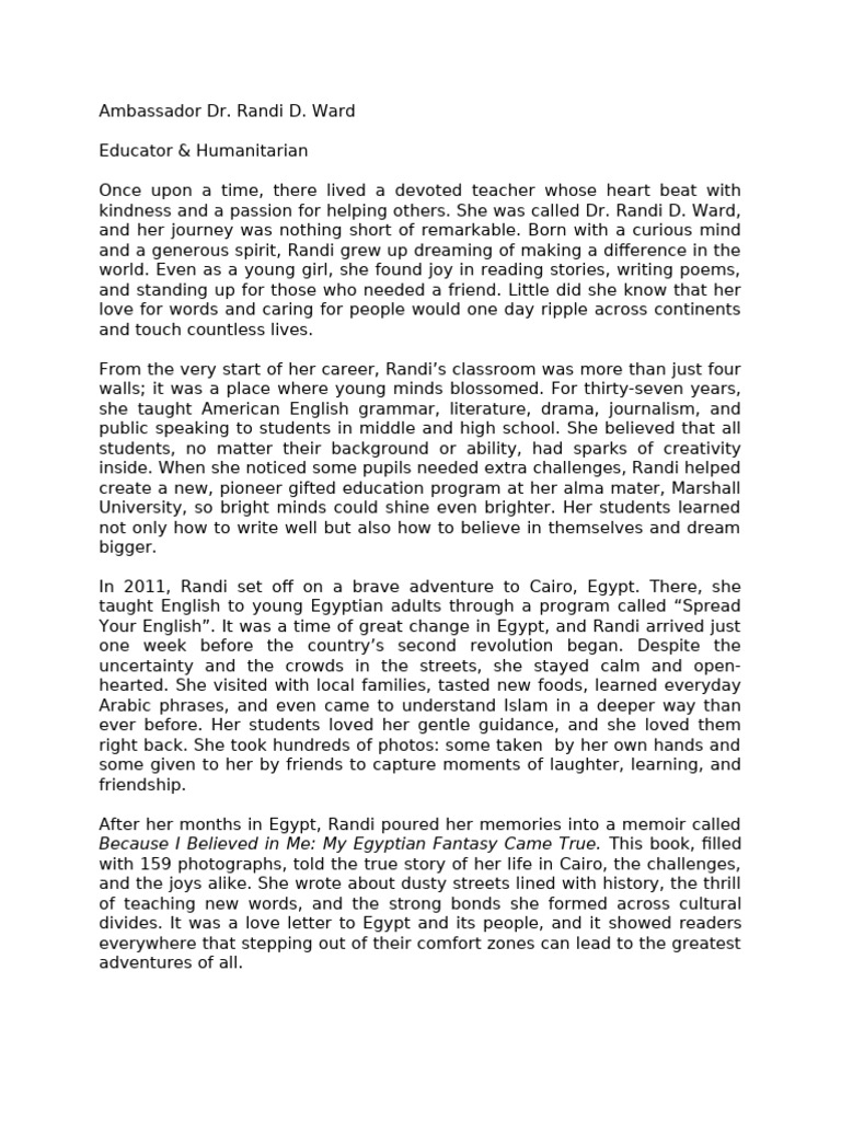 Dr. Randi D. Ward Written by Syeda CORRECT | PDF