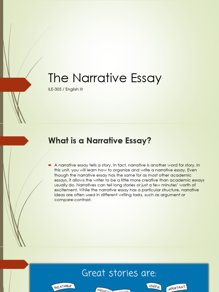 The Narrative Essay | PDF | Essays | Narrative