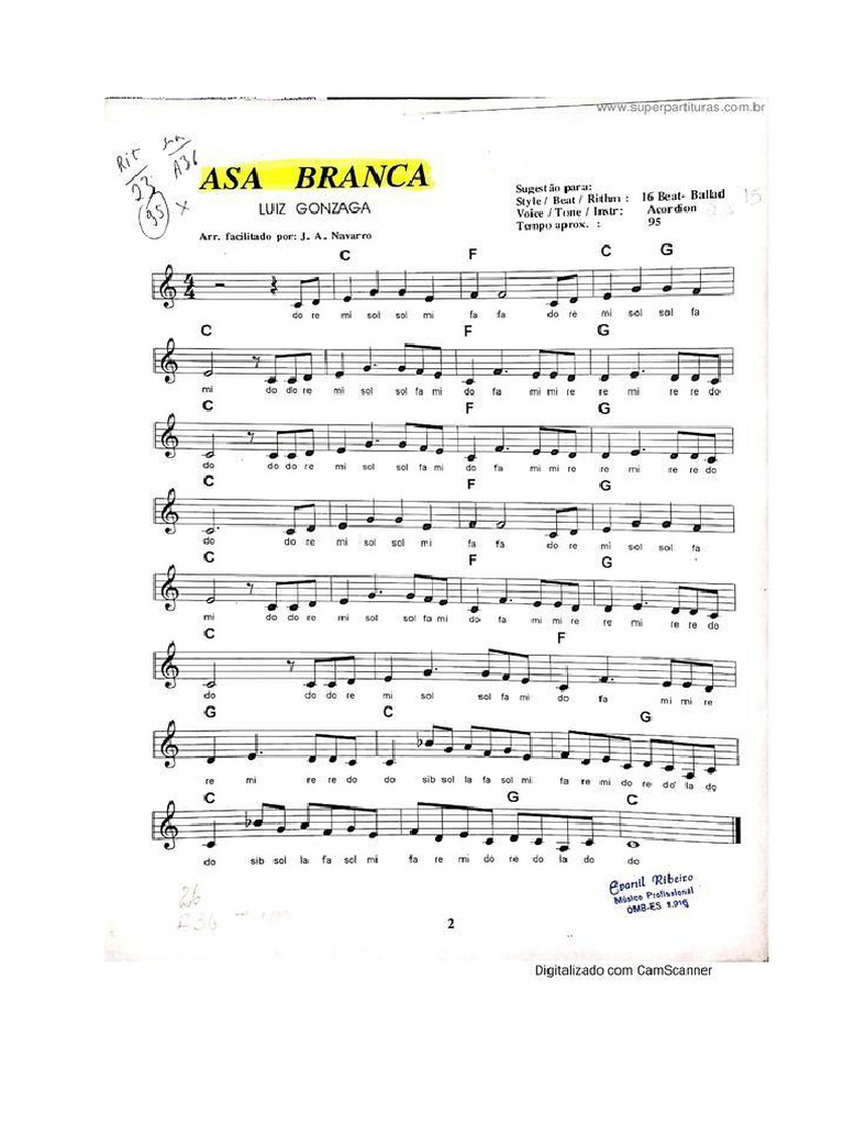 Partitura Asa Branca | PDF