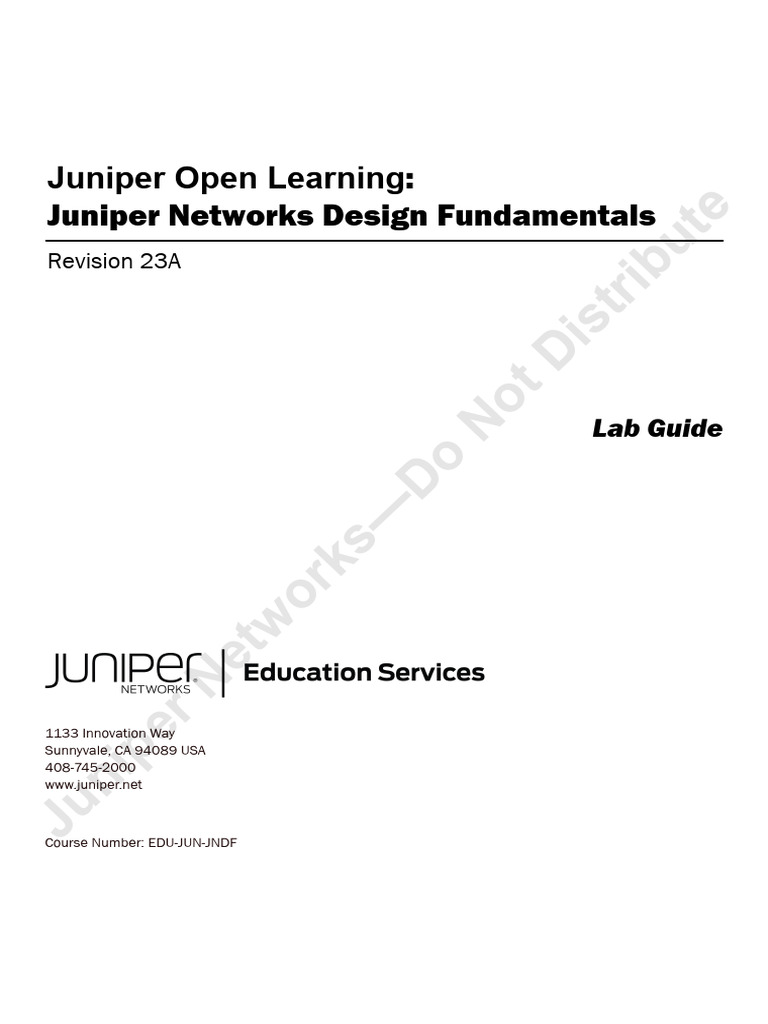 Juniper Networks Design Fundamentals - LABS | PDF | Computer Network | Command Line Interface