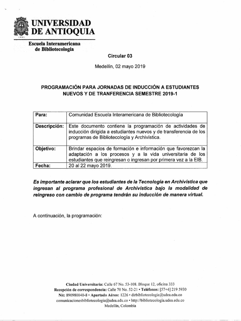 Circular 2019 1 | PDF