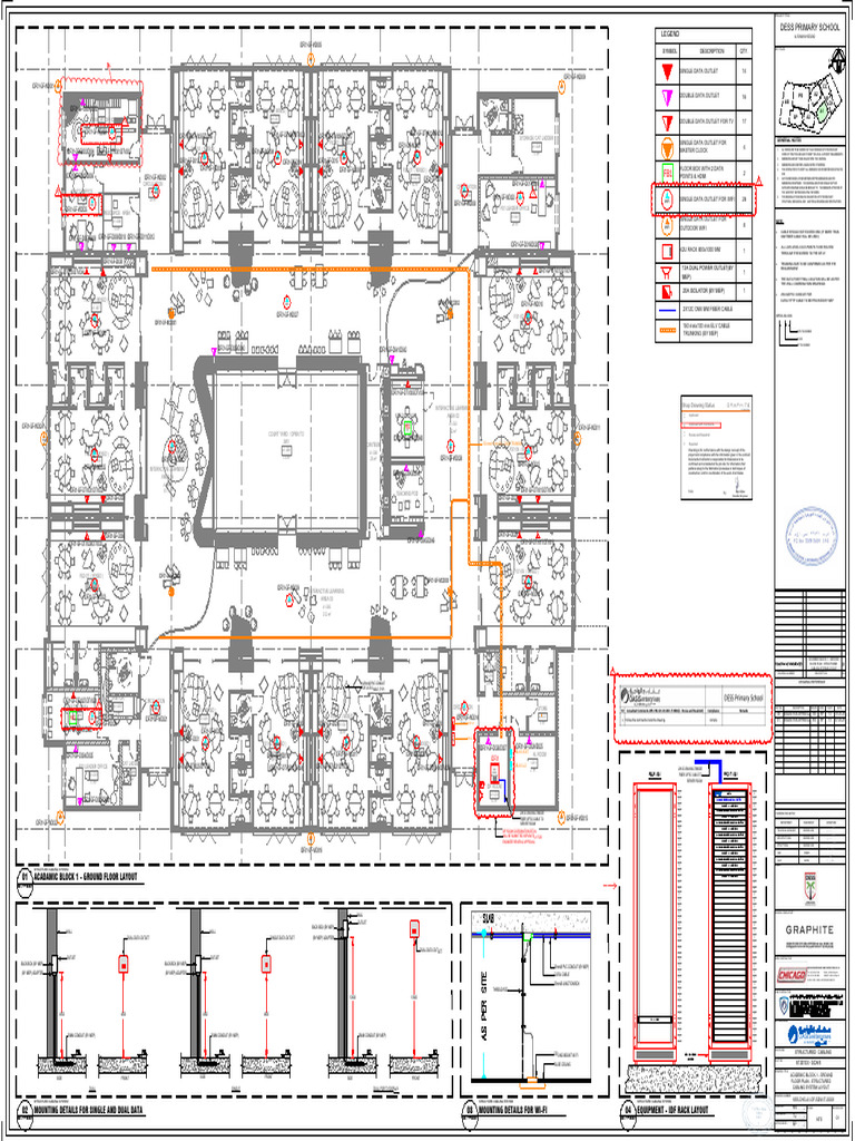 1055-CHG-A1-GF-SDW-IT-00001-Academic Block 1 Ground Floor Structured Cabling System Layout | PDF