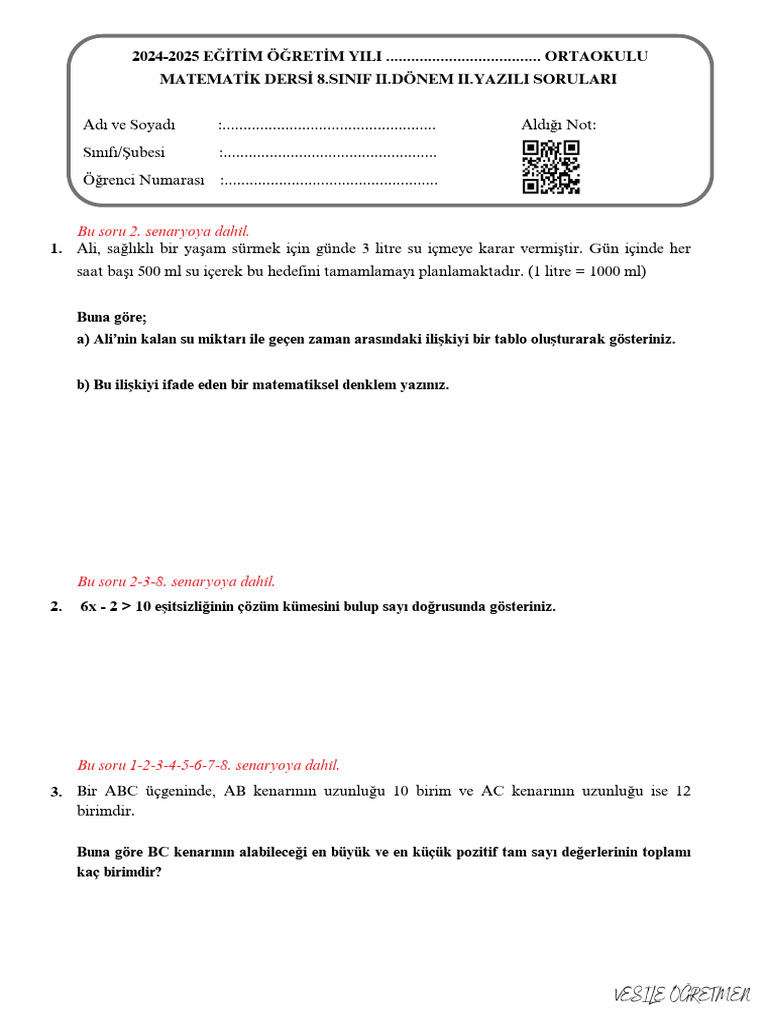 8 Sinif-2 Ranut-2 Dnem-2 Yazl | PDF
