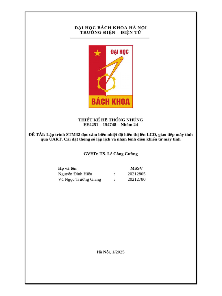 Báo Cáo - BTL TKHTN - Nhóm 24 | PDF