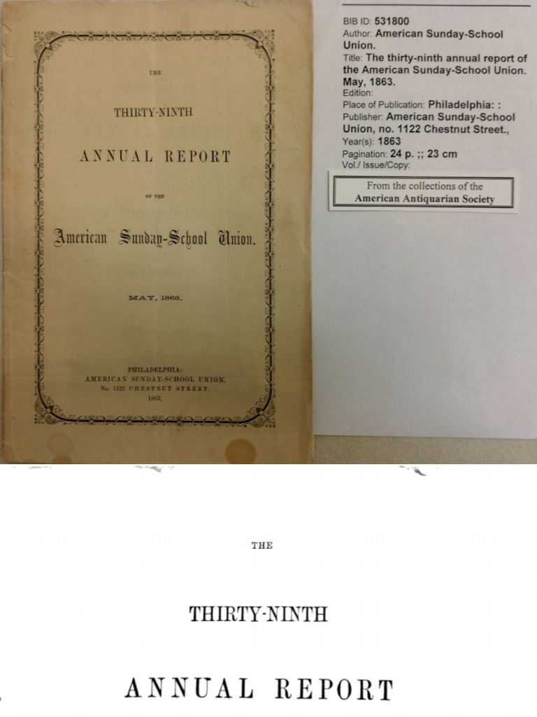 American Sunday School Union 1863 | PDF