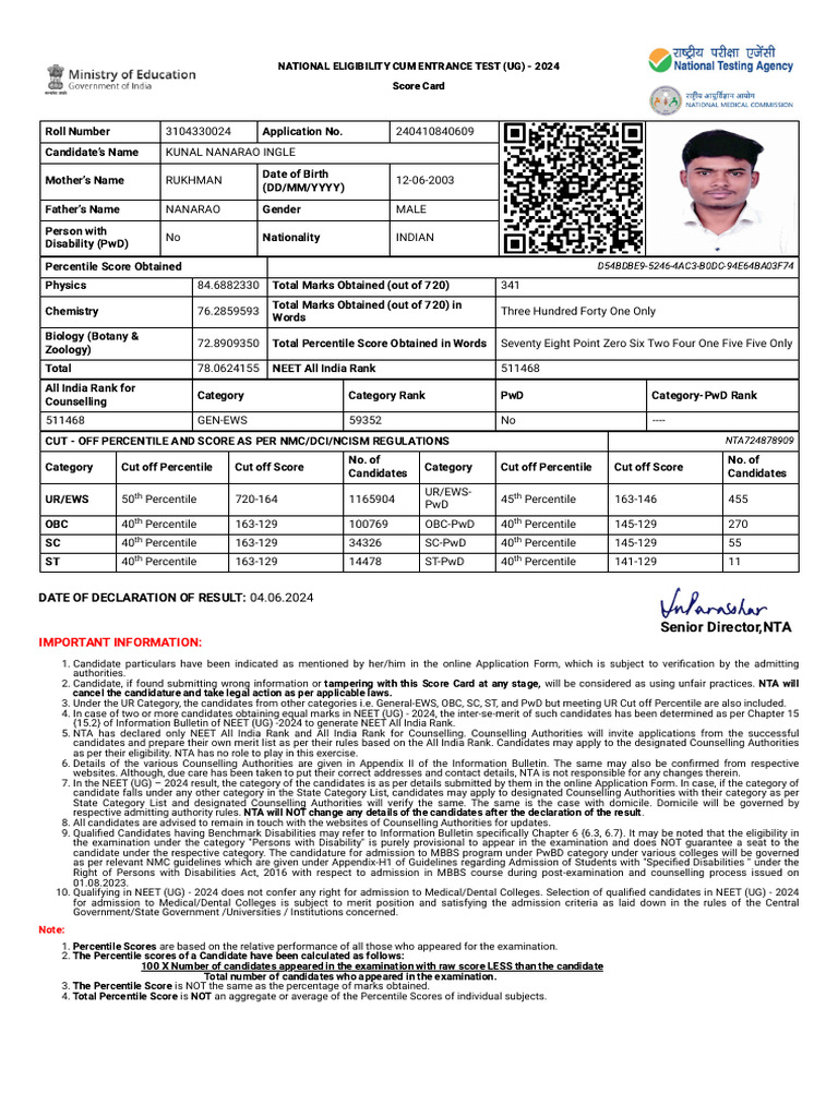 Score Card | PDF | Qualifications