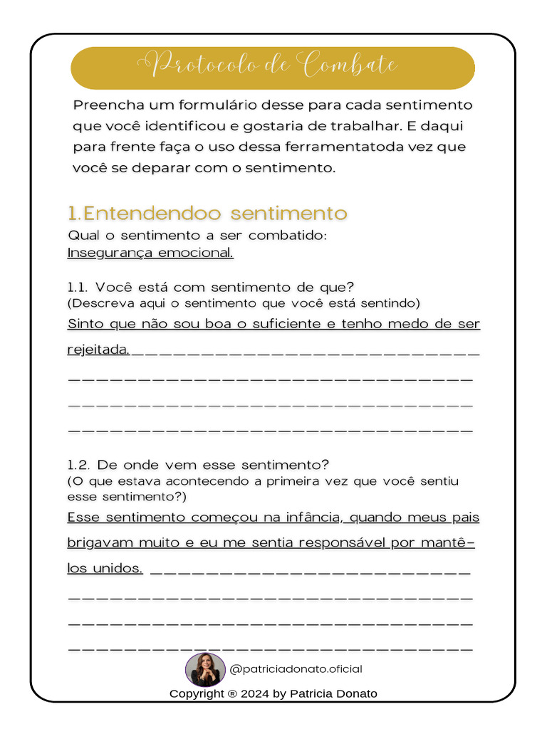 01 Protocolo de Combate Preenchido | PDF