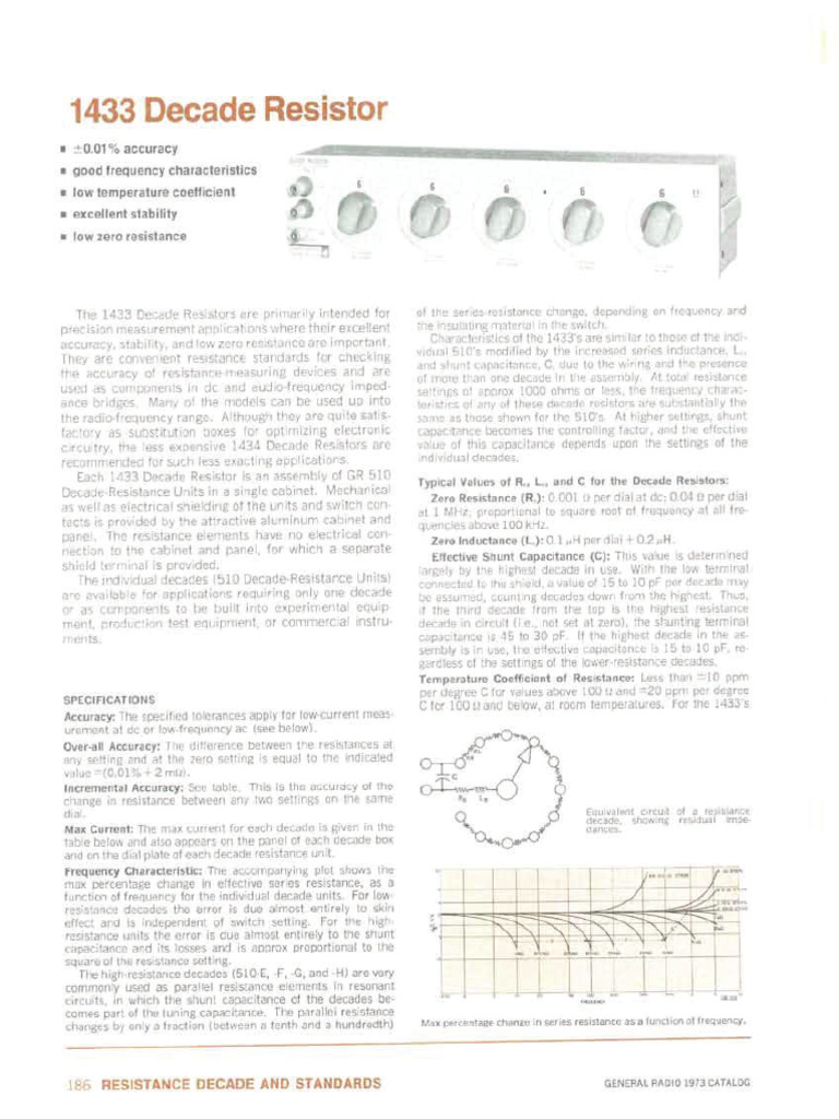 GenRad 1433-G Data Sheet | PDF