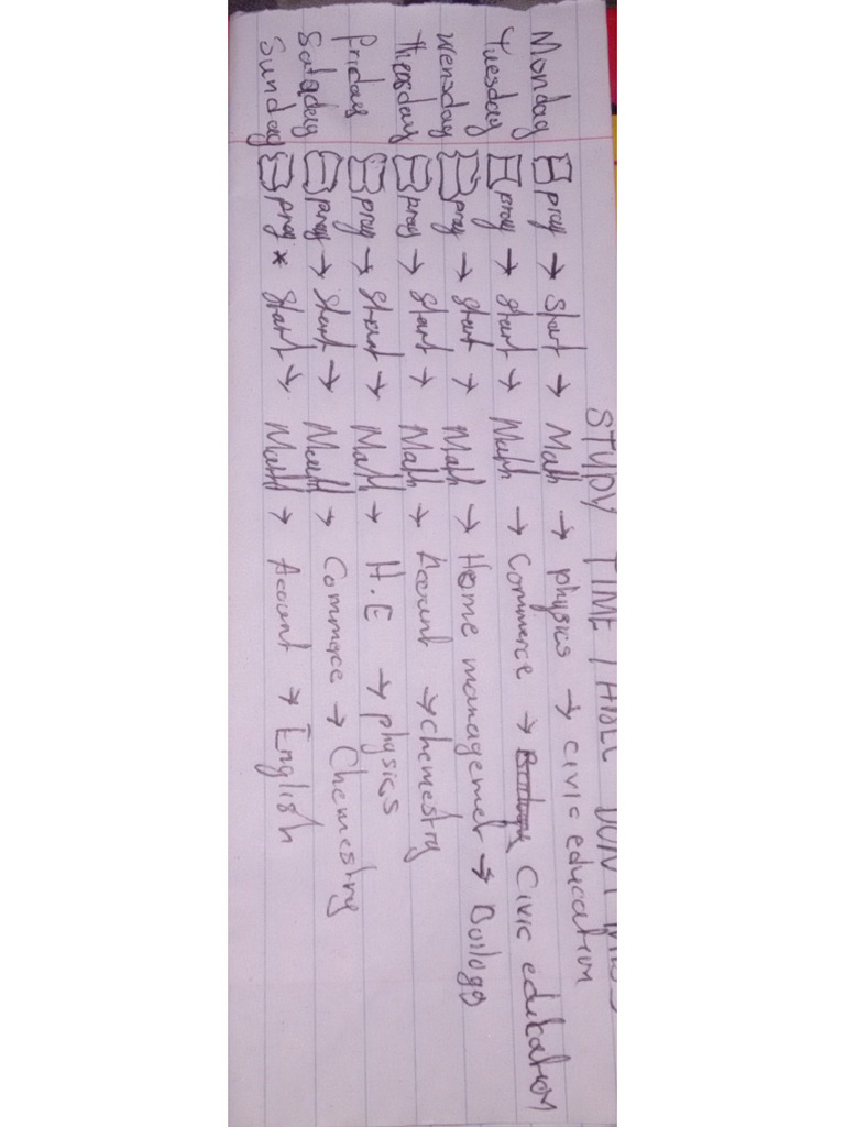 Study Time Table | PDF