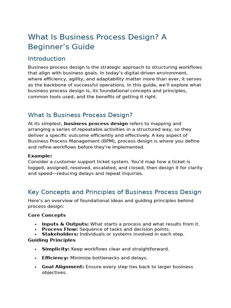 What Is Business Process Design | PDF | Business Process | Business ...