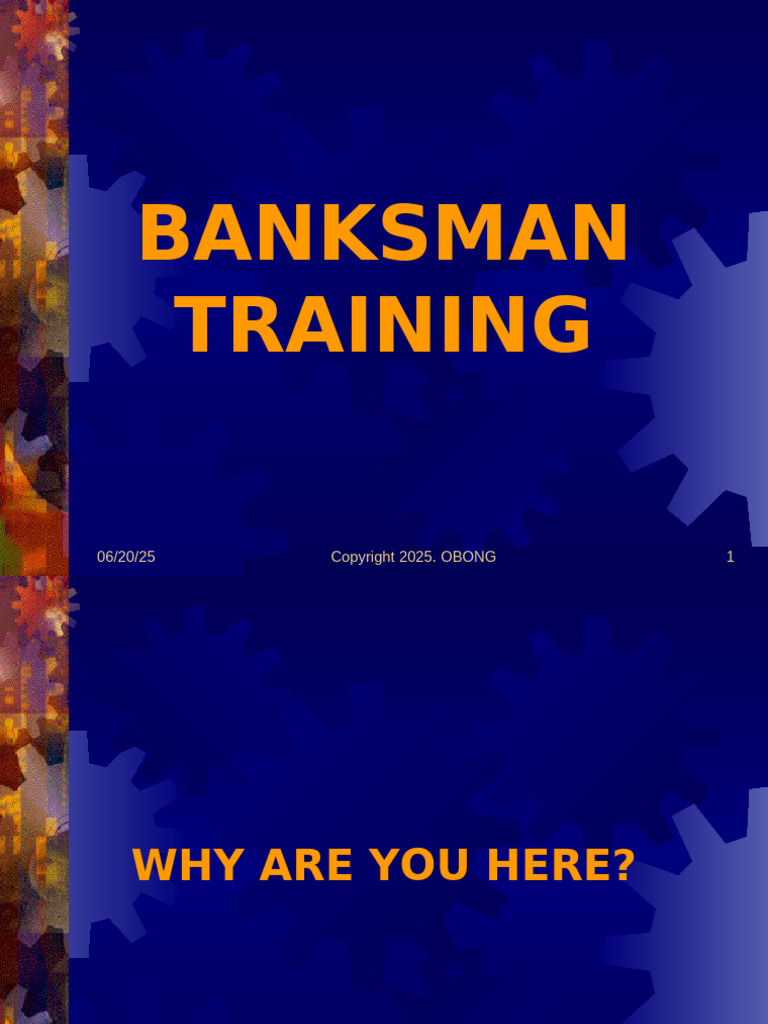 Banksman Powerpoint Presentation. | PDF | Crane (Machine) | Knot