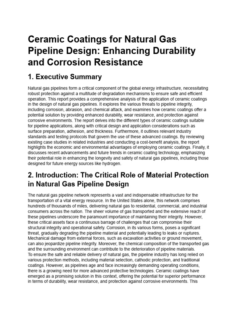 Ceramic Coatings for Gas Pipeline Durability | PDF | Corrosion | Ceramics