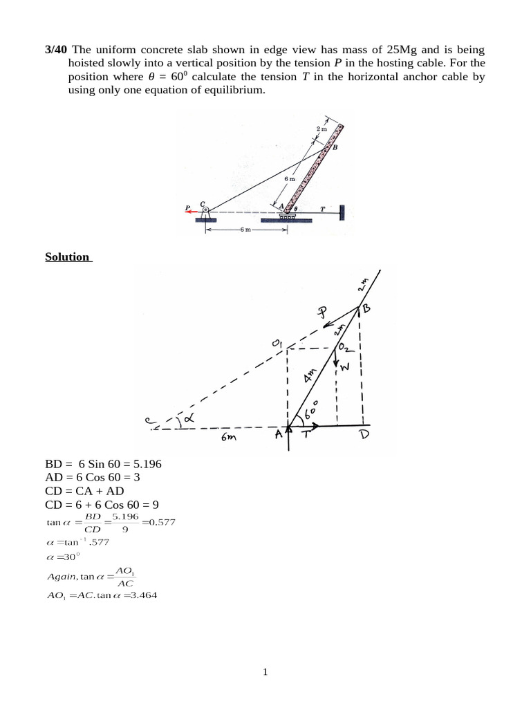 Tension Calculations in Structural Mechanics | PDF | Force | Crane ...
